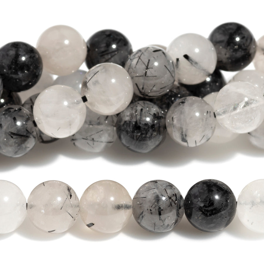 Black Rutilated Quartz 8mm Round A Grade - 15-16 Inch – GoodyBeads