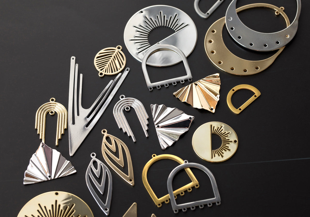 29x22mm Crimped Fan Connector from the Deco Collection - Rhodium Plate ...