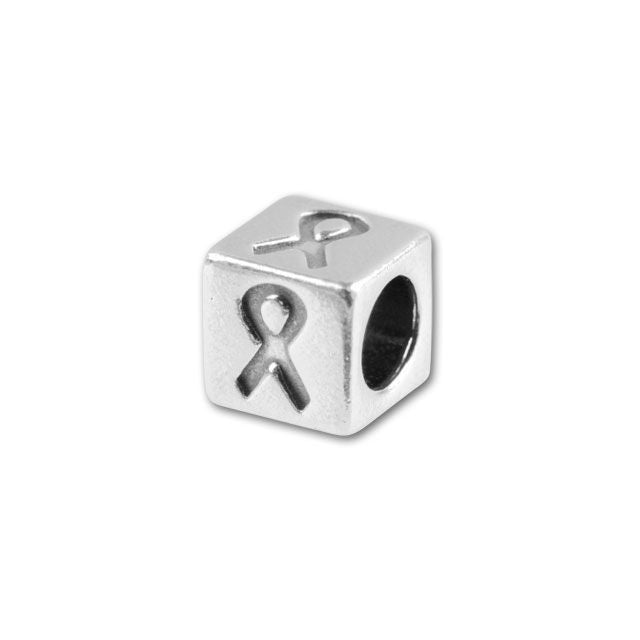 Sterling Silver 4.5mm Symbol Bead - Awareness Ribbon – GoodyBeads
