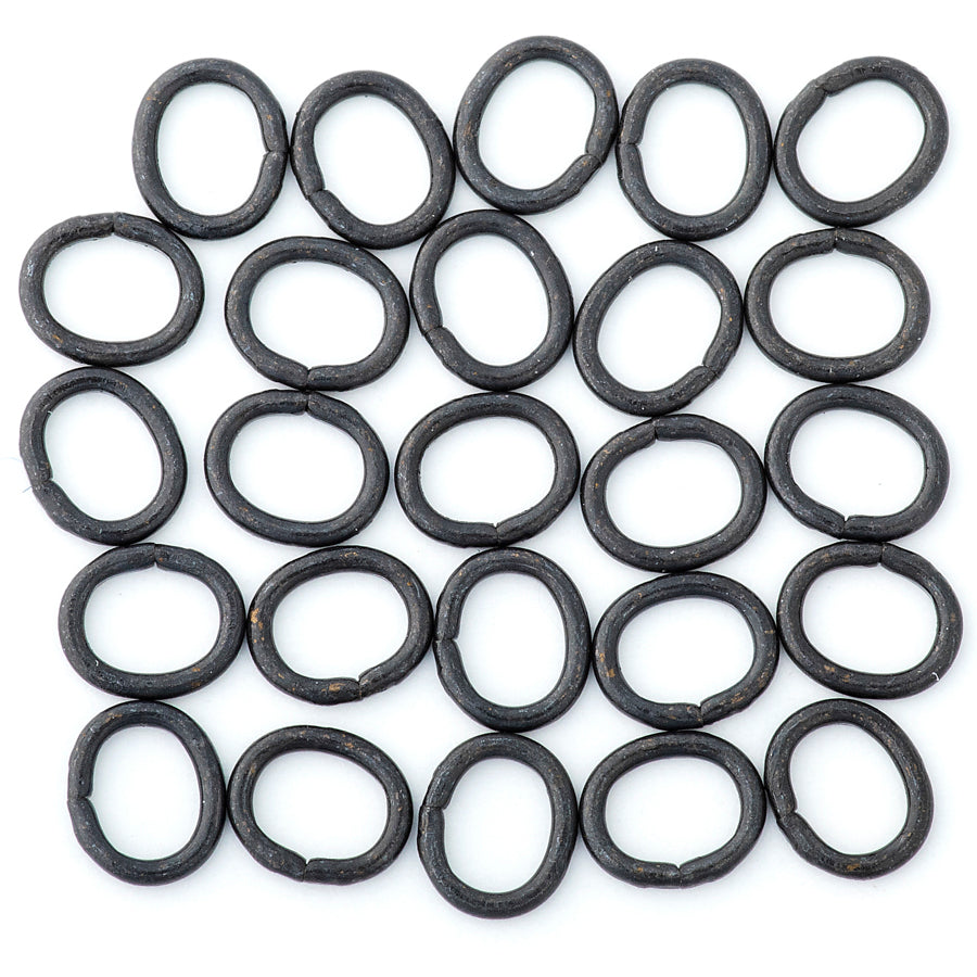 5mm Matte Black Plated 21 Gauge Oval Jump Rings (25 Pieces) – GoodyBeads