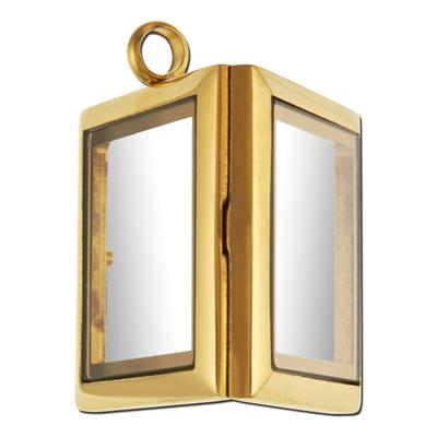 30mm Square Gold Stainless Steel Glass Locket - CLEARANCE – Goody Beads