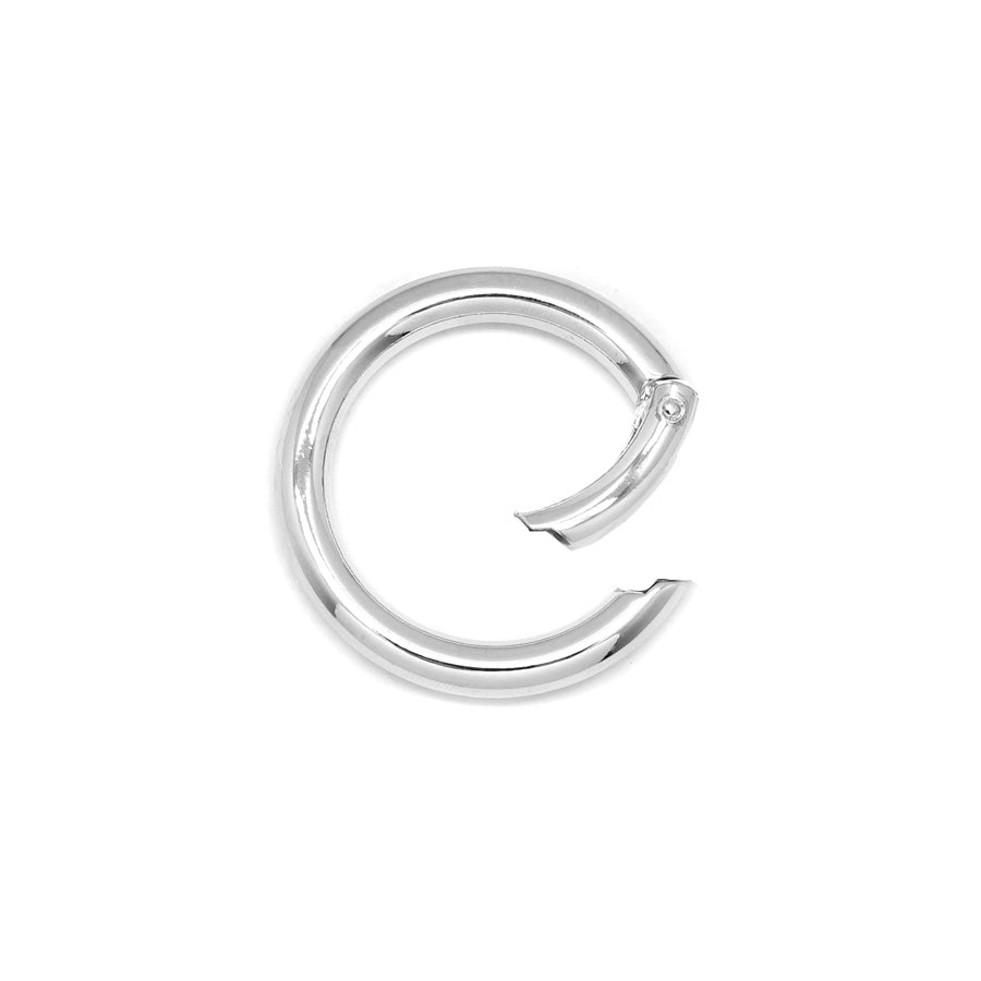 25mm Two Sided Rhodium Plated Round Hinged Bail Clasp – GoodyBeads