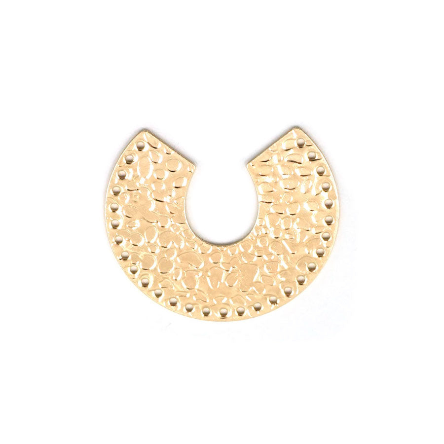 35mm Gold Plated Brass Multi-hole U Textured Connector – GoodyBeads