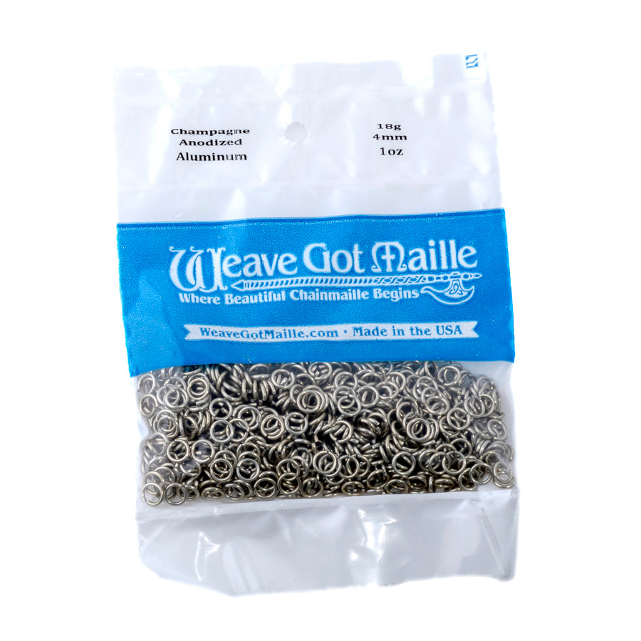 18 Gauge Anodized Aluminum Champagne Jump Rings by Weave Got Maille ...